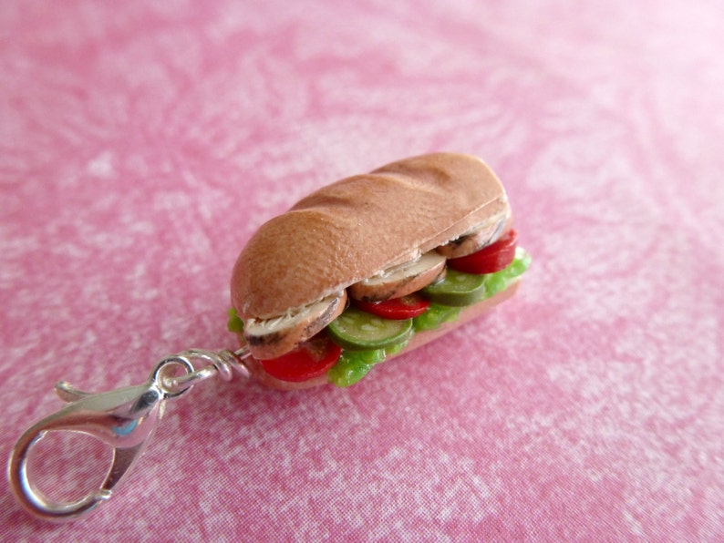 Charms Miniature Food Jewelry Submarine Sandwich Gifts for Her | Etsy