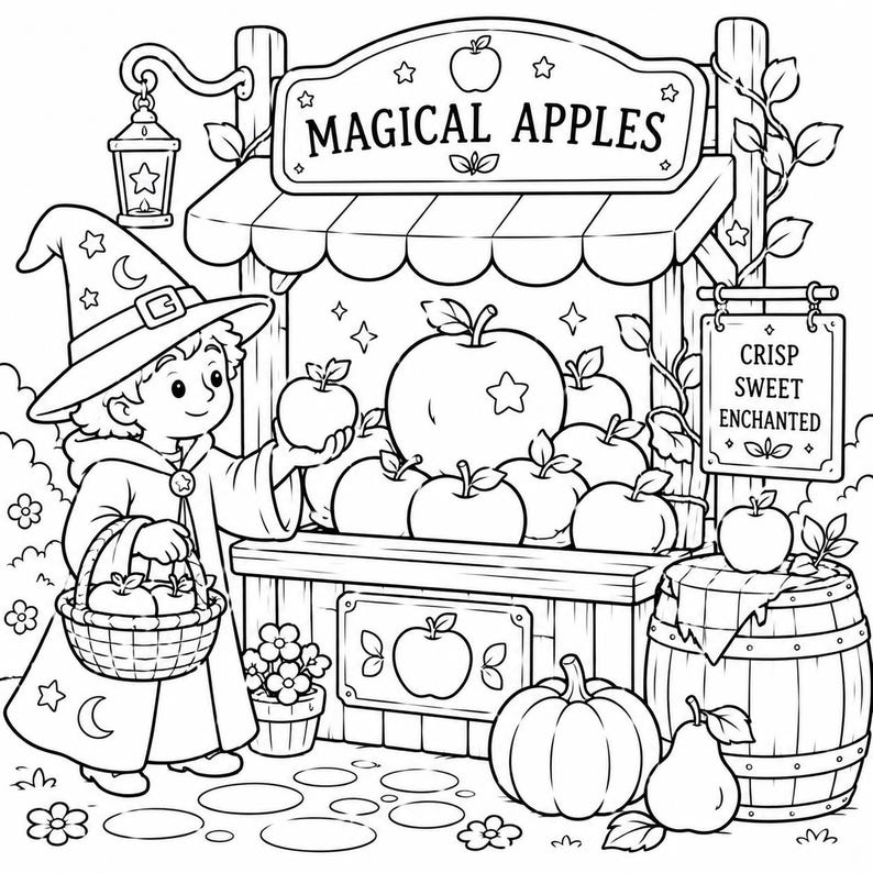 Cozy Easy Wizards & Warlocks Coloring Book | Fantasy Village Scenes ...