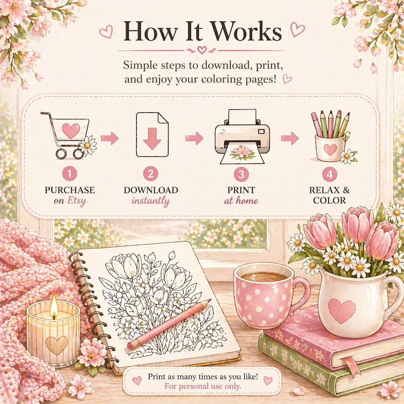 Cozy Fantasy Coloring Book | 40 Bold Easy Pages (digital Download) - Etsy