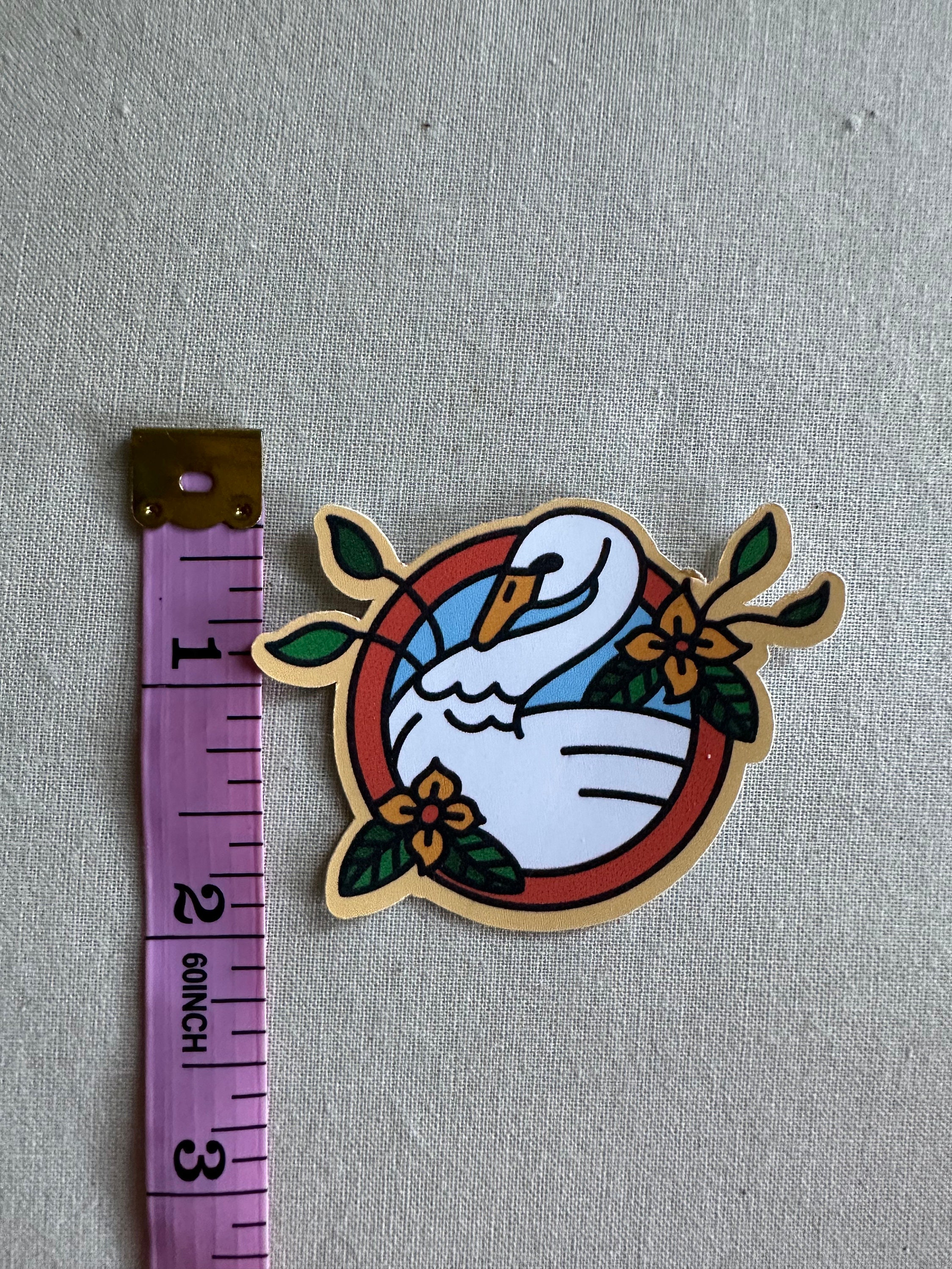 Swan Sticker, Swan Decal, Floral Swan Sticker, Bird Sticker, Swan ...