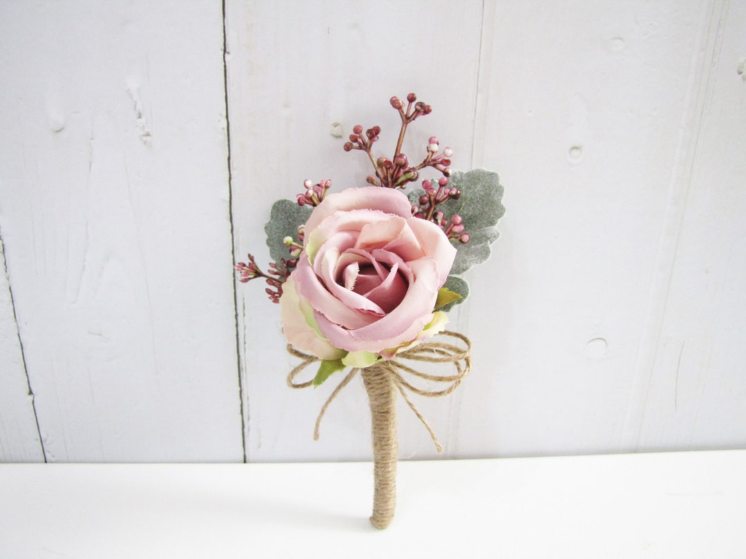 Blush Rose Boutonnieres, Blush Boutonniere, Blush Buttonhole, Blush ...
