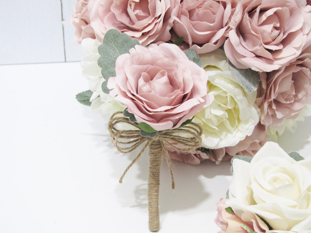 Blush Rose Boutonnieres, Blush Boutonniere, Blush Flower Bonntoniere ...