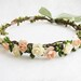 Peach Floral Crown Two Flower Color Headband Ivory Floral - Etsy