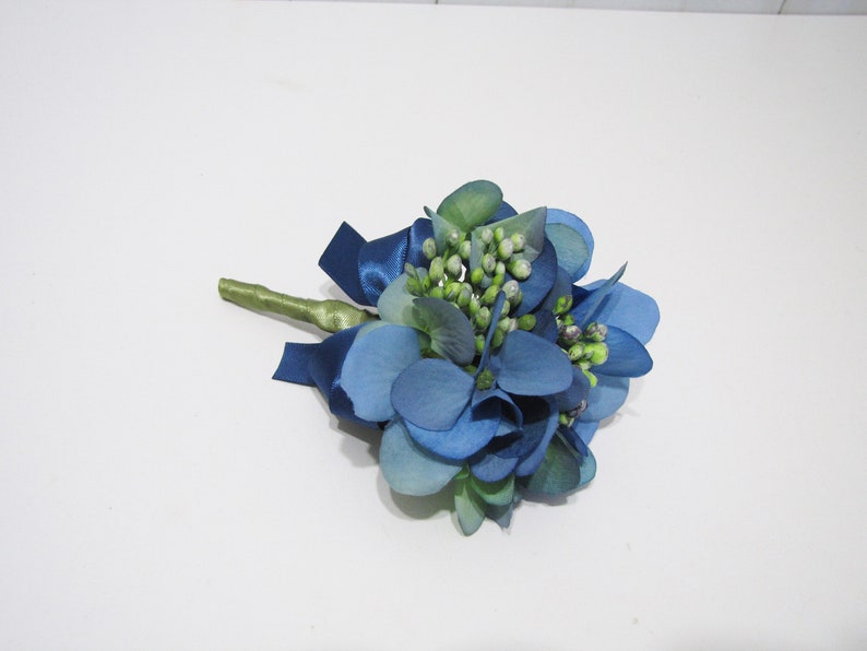 Blue Hydrangea Corsage, Blue Flower Boutonnieres, Hydrangea Corsage ...
