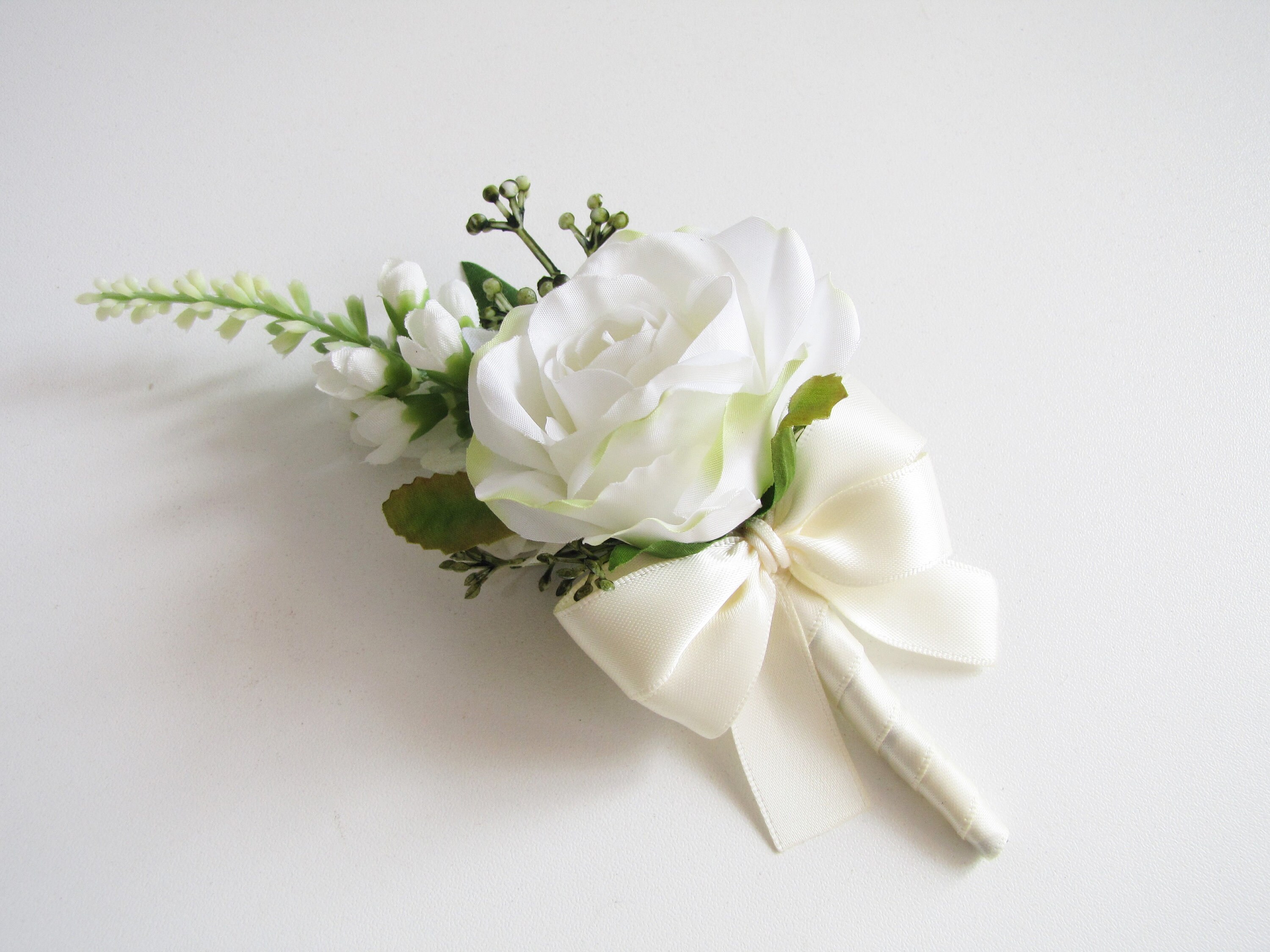 White Rose Corsage White Rose Boutonnieres Rose Corsage - Etsy