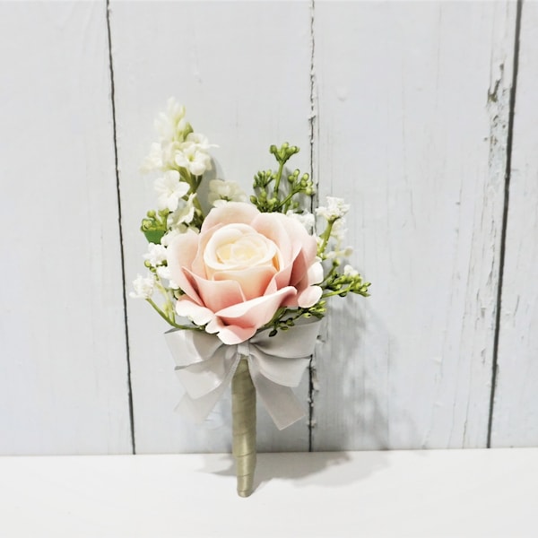 Blush Boutonniere - Etsy