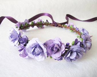 Purple Flower Crown - Etsy