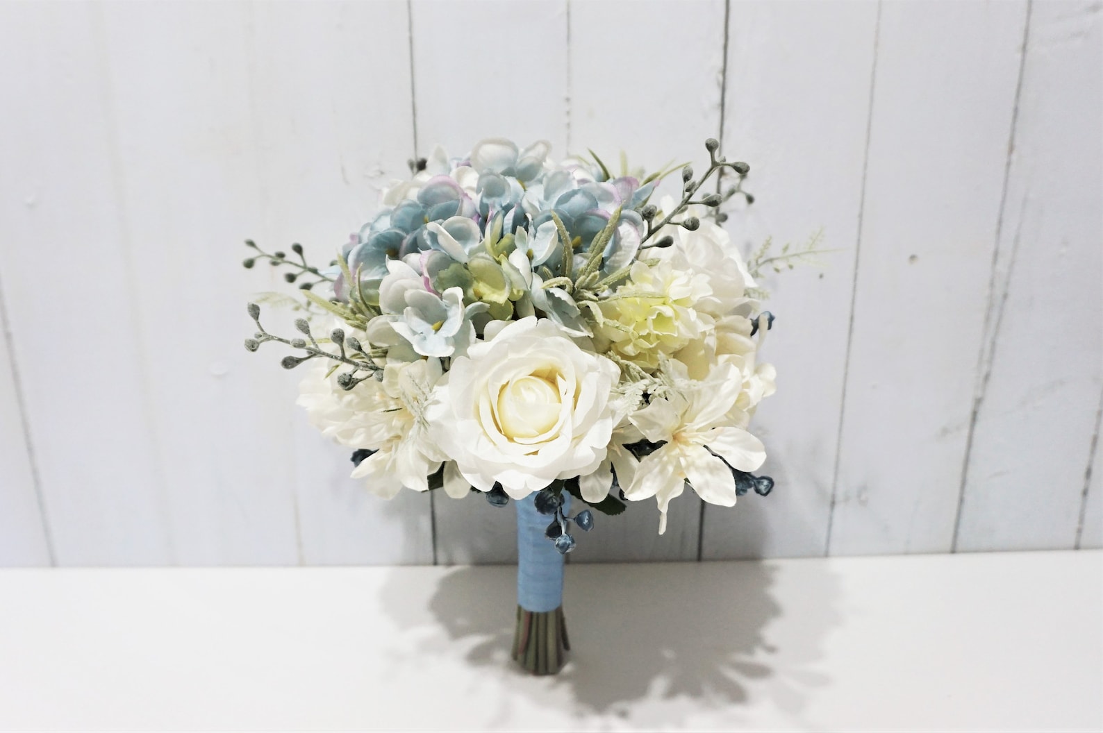 Dusty Blue Bridal Bouquet Blue Bridesmaid Bouquet Hydrangea - Etsy