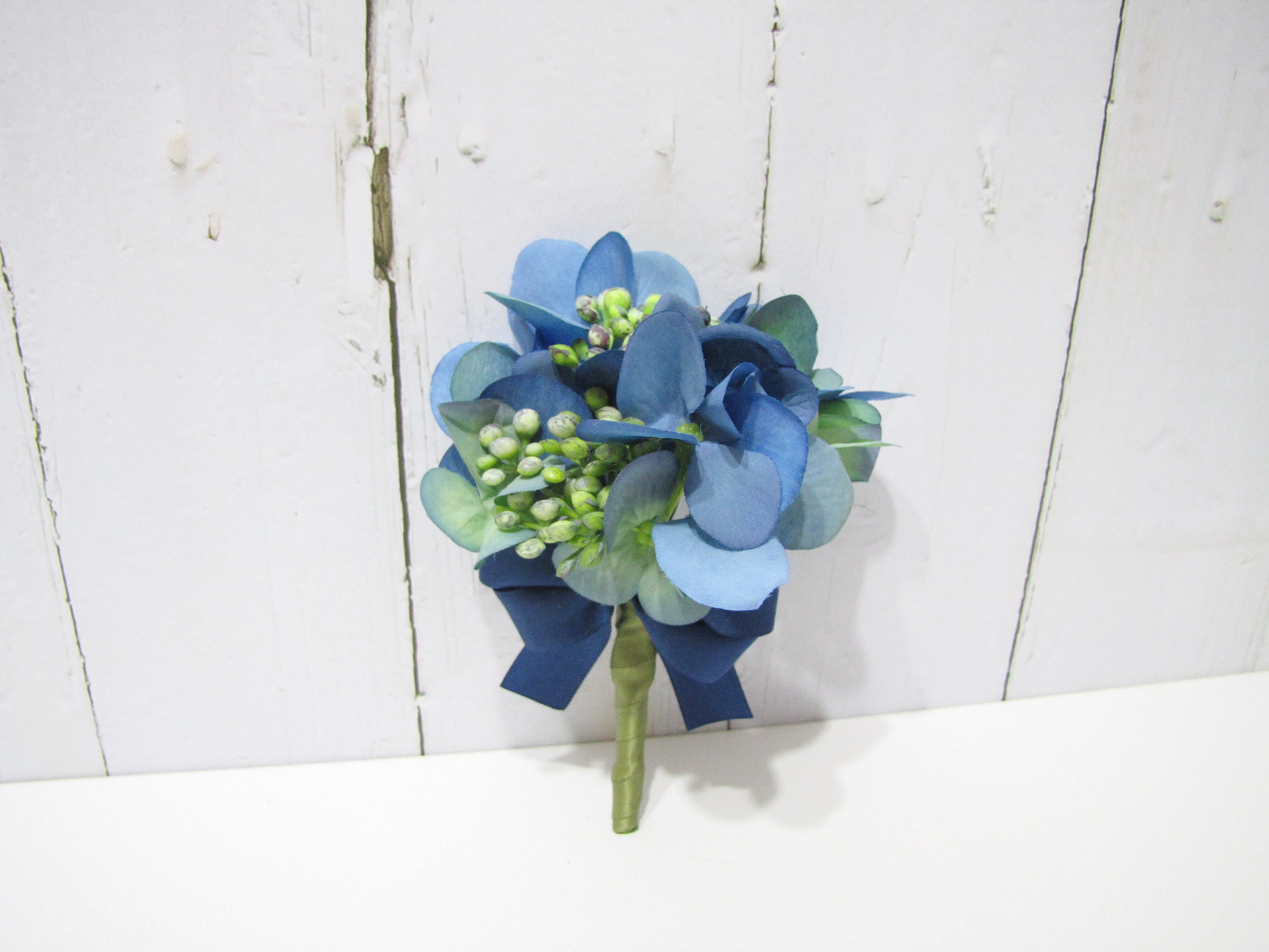 Blue Hydrangea Corsage, Blue Flower Boutonnieres, Hydrangea Corsage ...