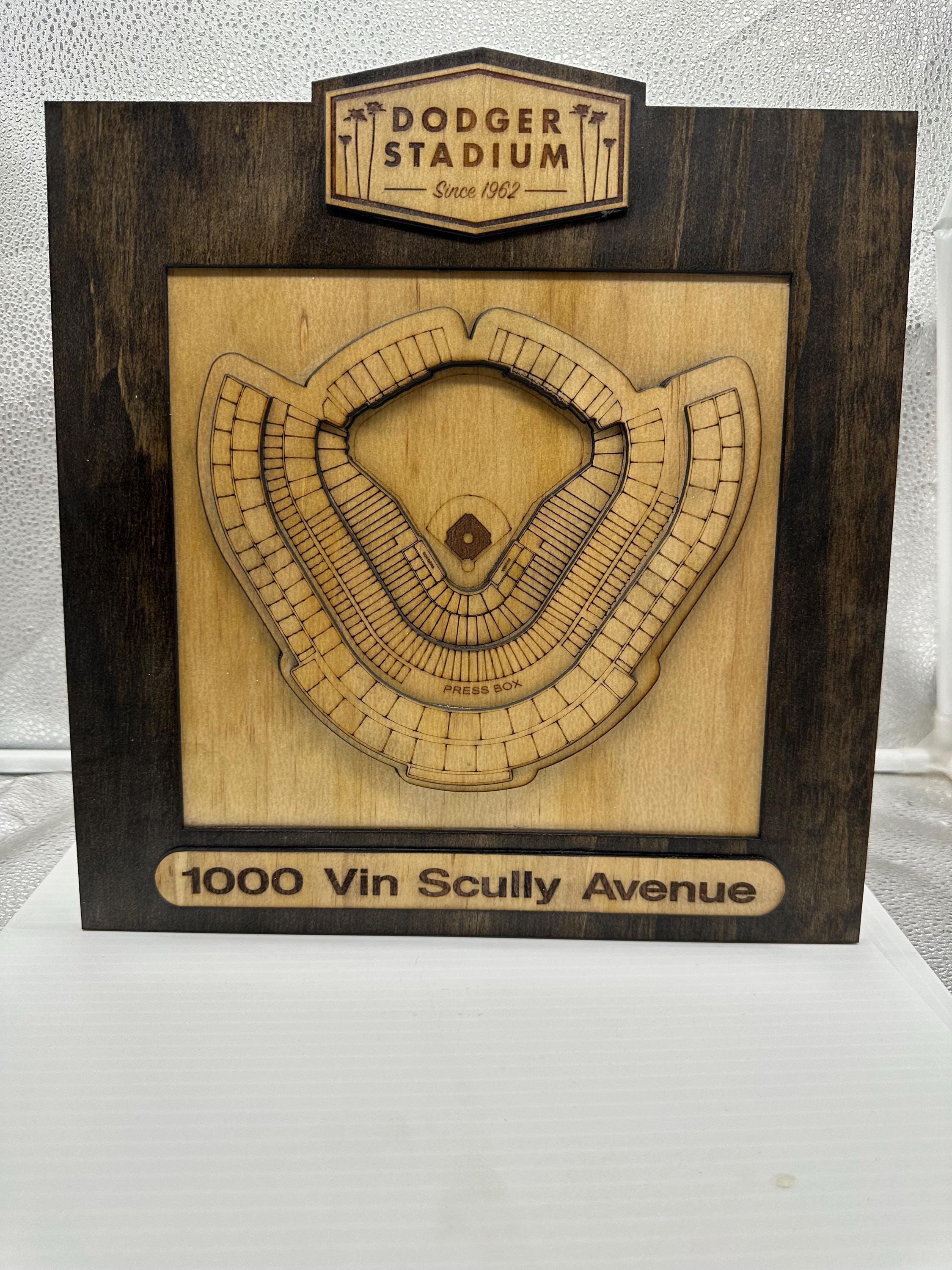 Dodger Stadium 3D Wood Map, Laser Engraved Baseball Wall Art, Baltic ...