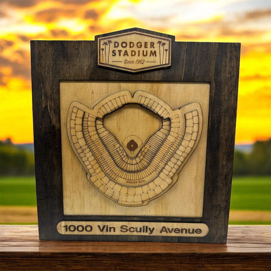 Dodger Stadium 3D Wood Map, Laser Engraved Baseball Wall Art, Baltic ...
