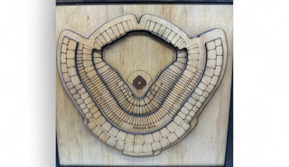 Dodger Stadium 3D Wood Map, Laser Engraved Baseball Wall Art, Baltic ...