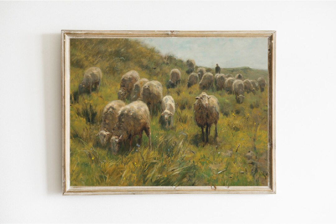 Vintage Farmhouse Sheep Art Print Ready to Frame - Etsy