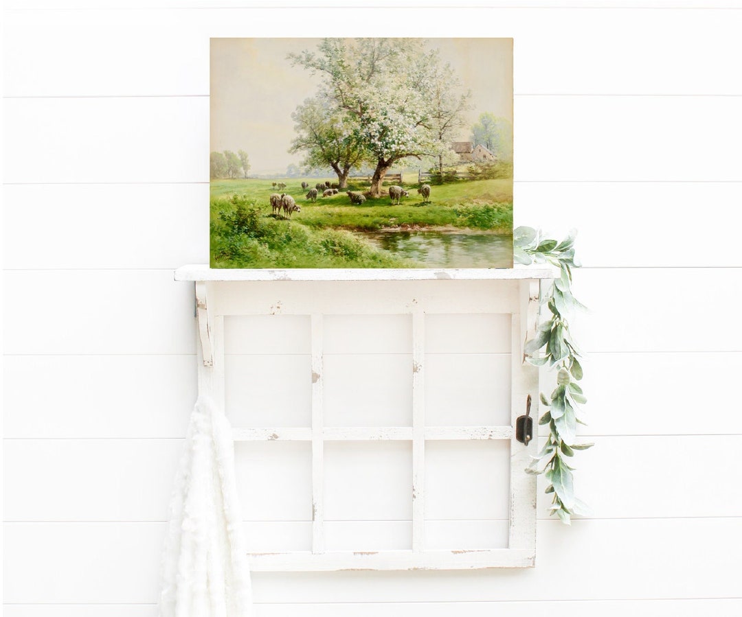 French Country Shabby Chic Decor, Vintage Farmhouse Sheep Sign France ...