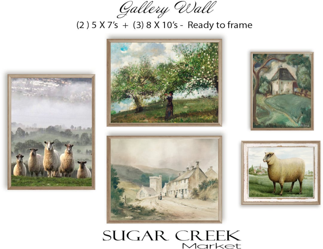 French Country Farmhouse Sheep Art Print Ready to Frame - Etsy