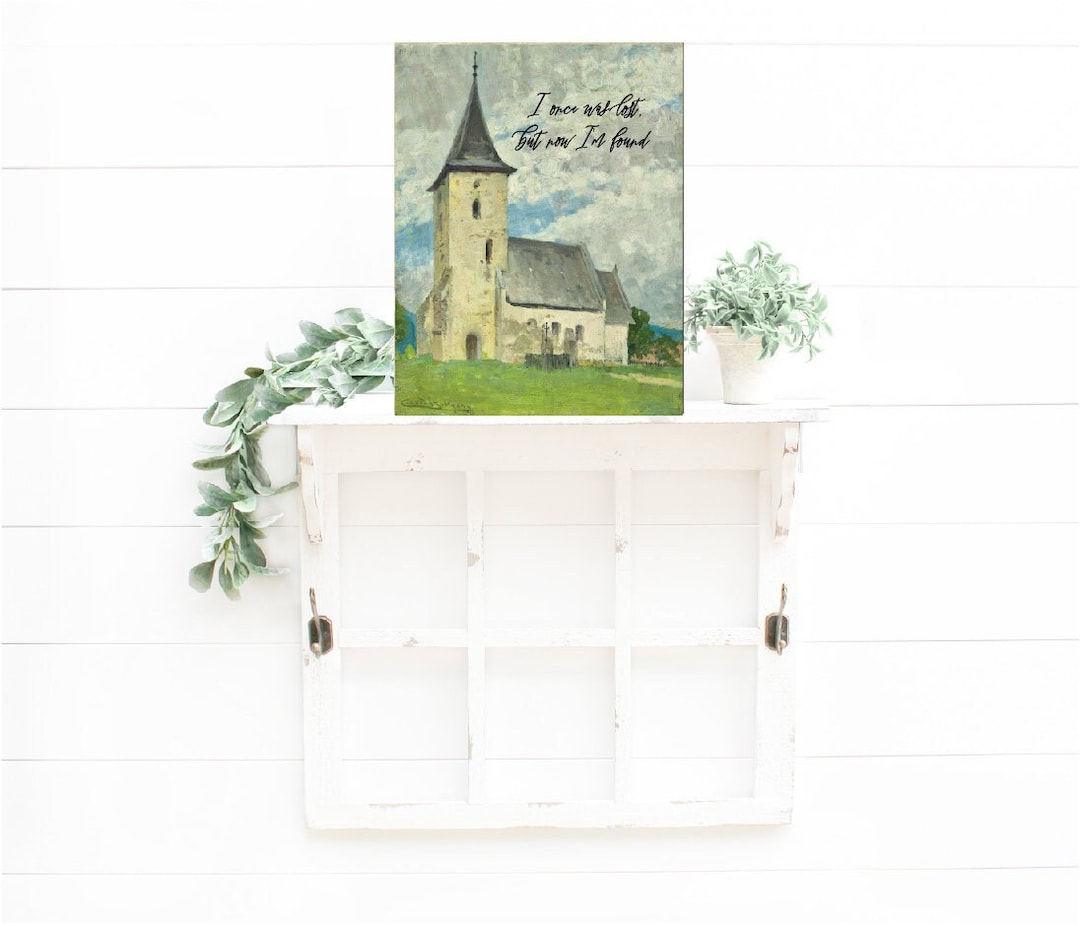 French Country Shabby Chic Decor, Vintage Church Sign Ready to Frame - Etsy
