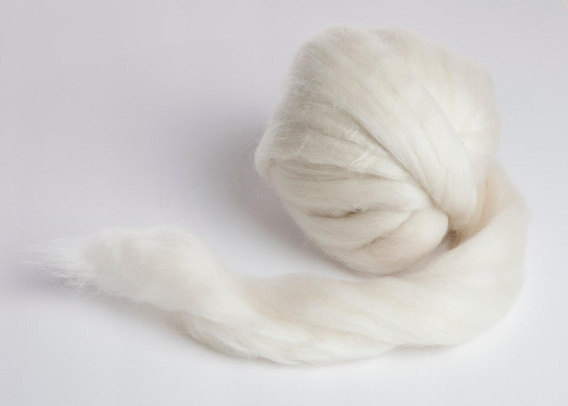 Natural White Wool Roving Top 8 OZ Corriedale Best Core Wool - Etsy