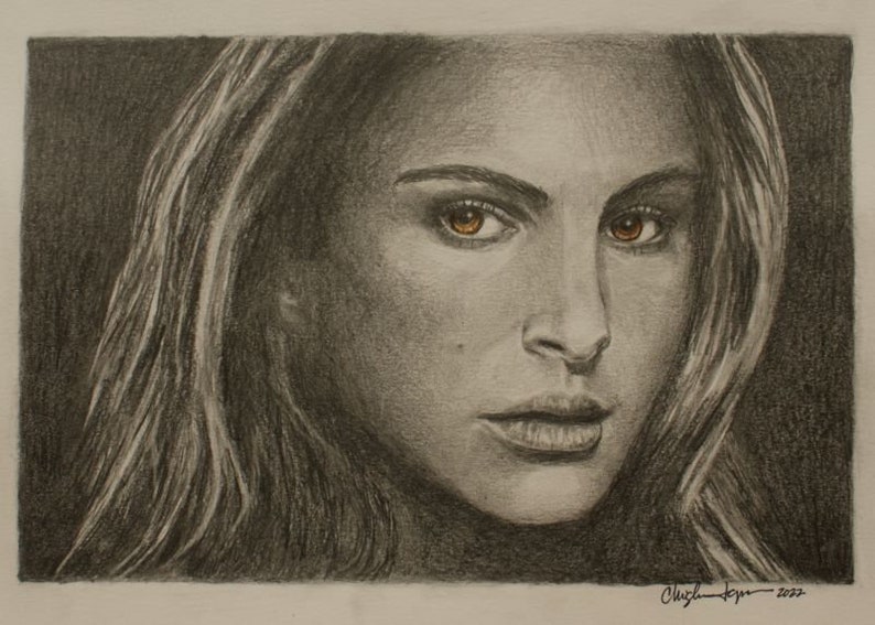 Natalie Portman Print of Graphite and Colored Pencil Drawing - Etsy