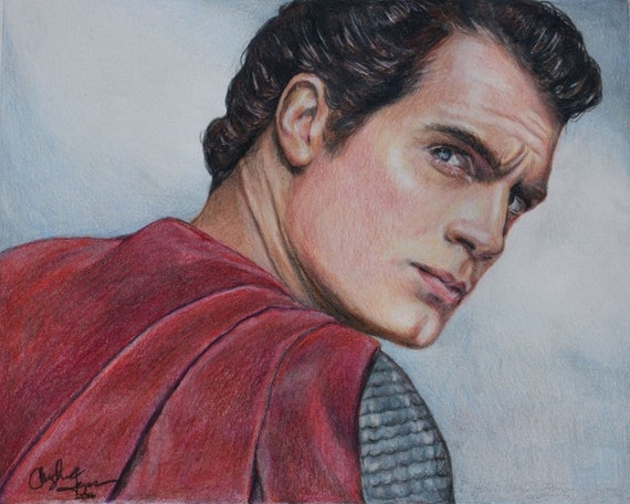Superman Colored Pencil Drawing