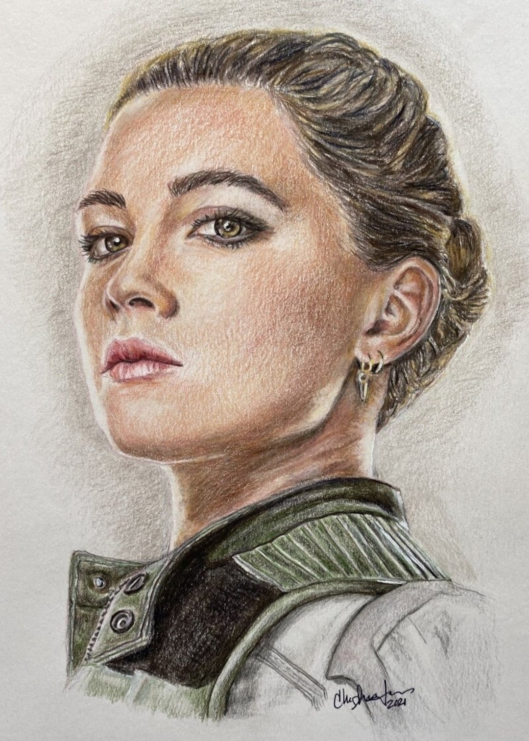 Yelena Belova / Black Widow / Print of Colored Pencil Drawing - Etsy