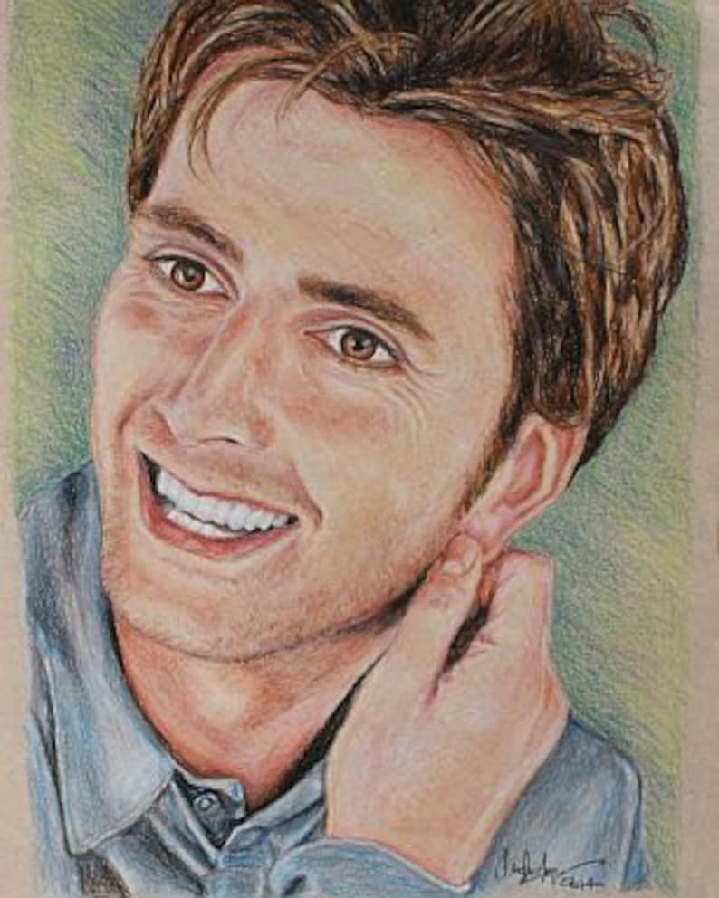 David Tennant / Doctor Who Print of Colored Pencil Drawing - Etsy