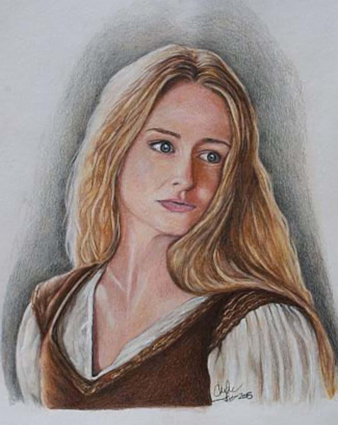 Eowyn / Miranda Otto Print of Colored Pencil Drawing - Etsy