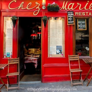 Ruby Red Cafe, Paris Print, Paris in Color, Paris Photography, Modern ...