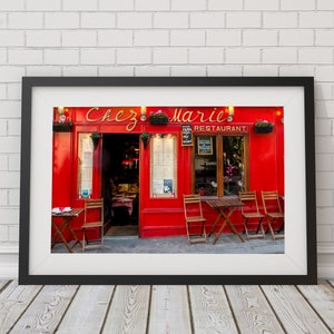 Paris Cafe Photography: Ruby Red Montmartre Print - Etsy