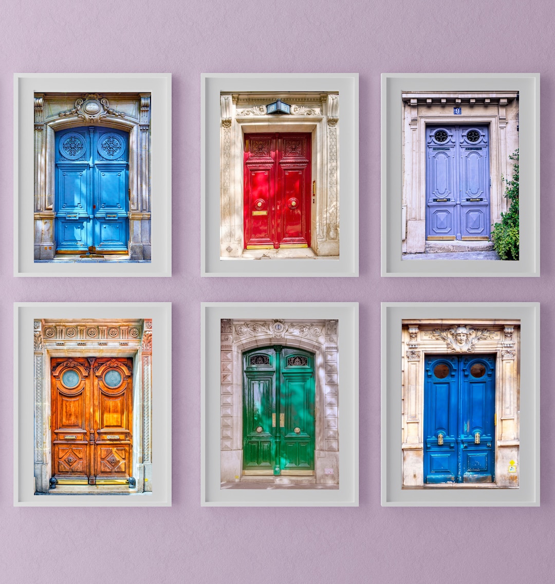 Paris Door Photography, Set of 6 Prints, Travel Photography, Gallery ...