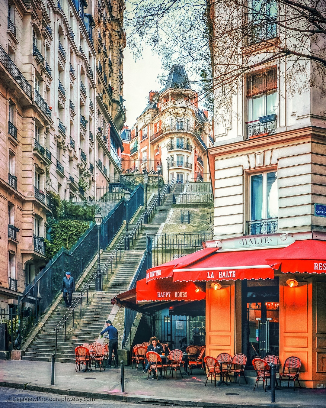 La Halte Cafe, French Cafe Art, Paris Cafe Art, Paris Photography ...