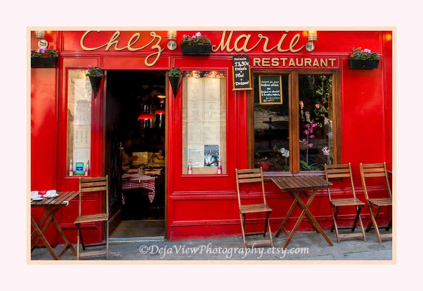 Ruby Red Cafe Paris Print Paris in Color Paris Photography - Etsy