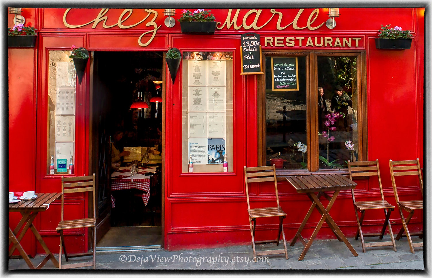 Ruby Red Cafe Paris Print Paris in Color Paris Photography - Etsy