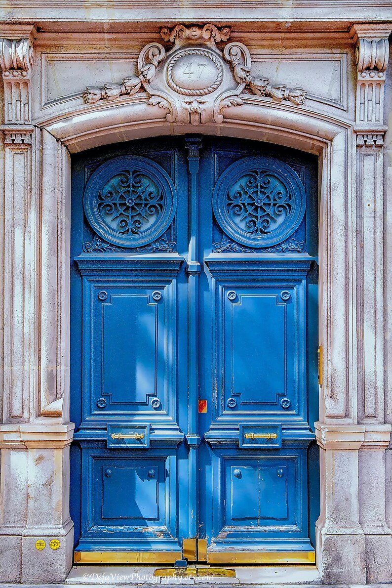 Paris Blue Door Photography Print: French Architecture Wall Art - Etsy