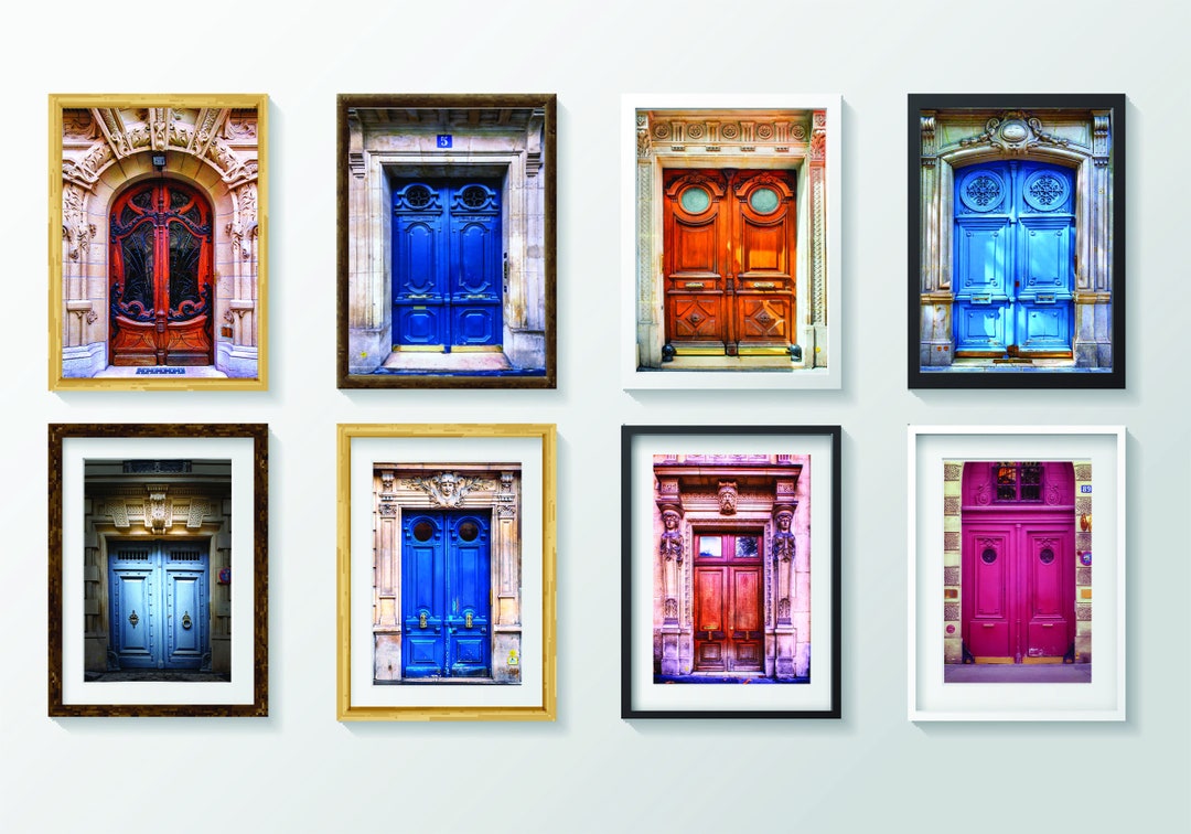 Paris Doors Prints, Set of 8 Prints, Paris Wall Art, Paris Photography ...