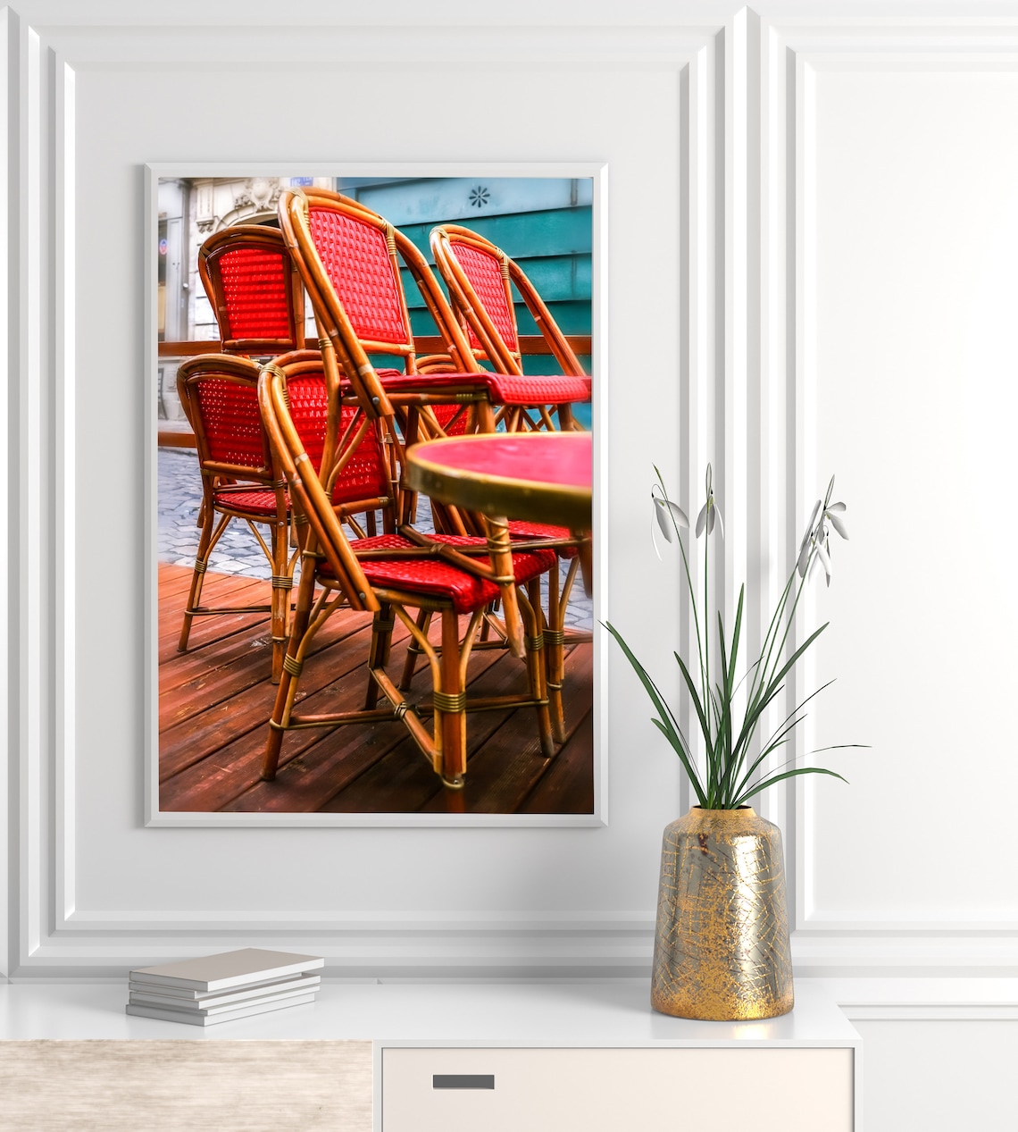 Paris Cafe Chairs, Paris Sidewalk Cafe, Red Bistro Chairs, Paris ...