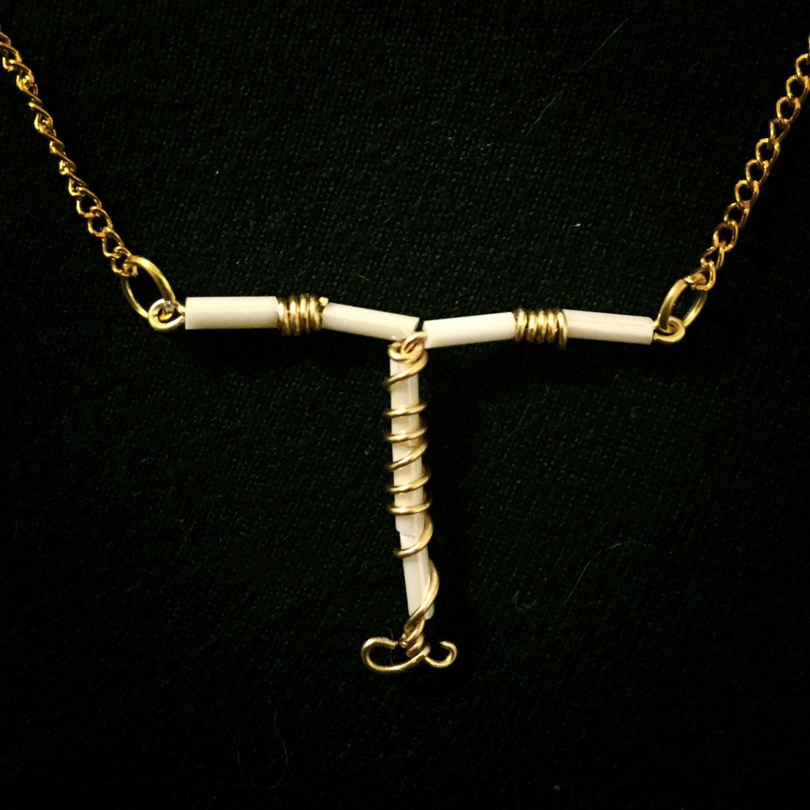 Copper IUD Necklace or Pin. Homemade Out of Wire, Beads and Chain by ...