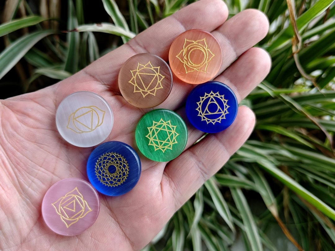 7 Crystal Chakra Set Cat's Eye Chakra Stones Yoga Stones Healing for ...