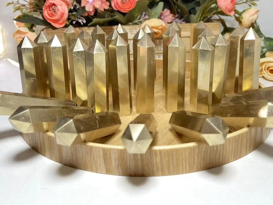 Polished Pyrite Tower High Quality Iron Pyrite Obelisk Natural Gemstone ...