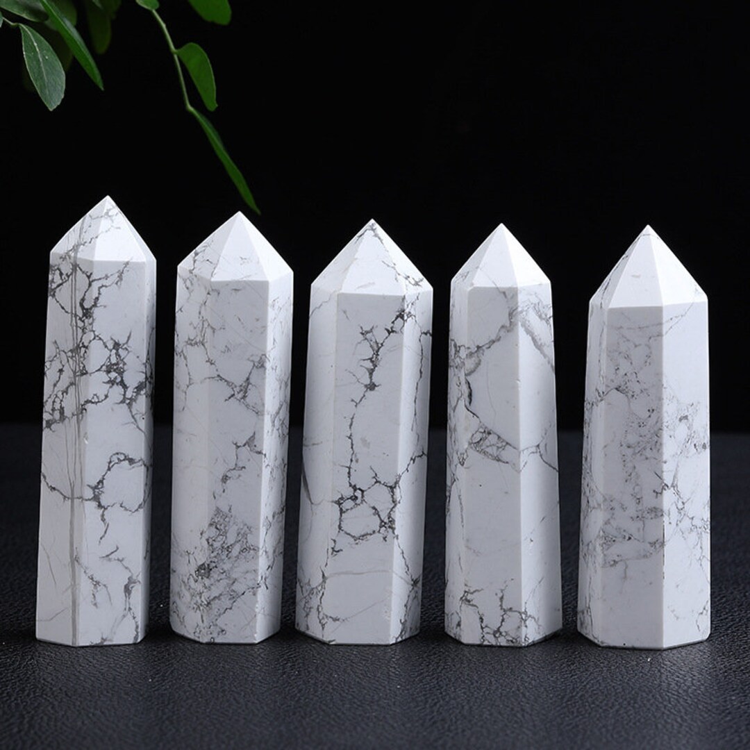 Howlite Tower Obelisk Natural Crystal Obelisk Tower - Etsy