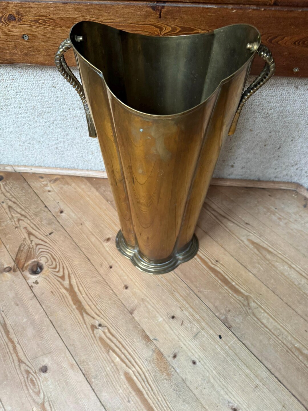 Antique Umbrella Stand Brass Art Nouveau Vintage Umbrella Holder H 43 D ...