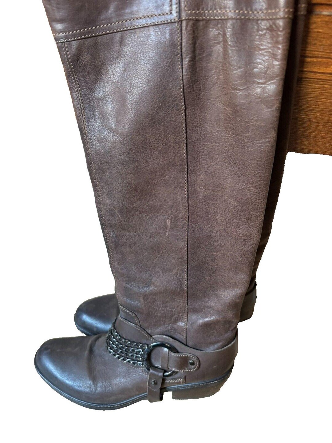 Cowboy Boots Spurs Vic Matiè Brown Leather Cowboy Boots Chains 40 - Etsy