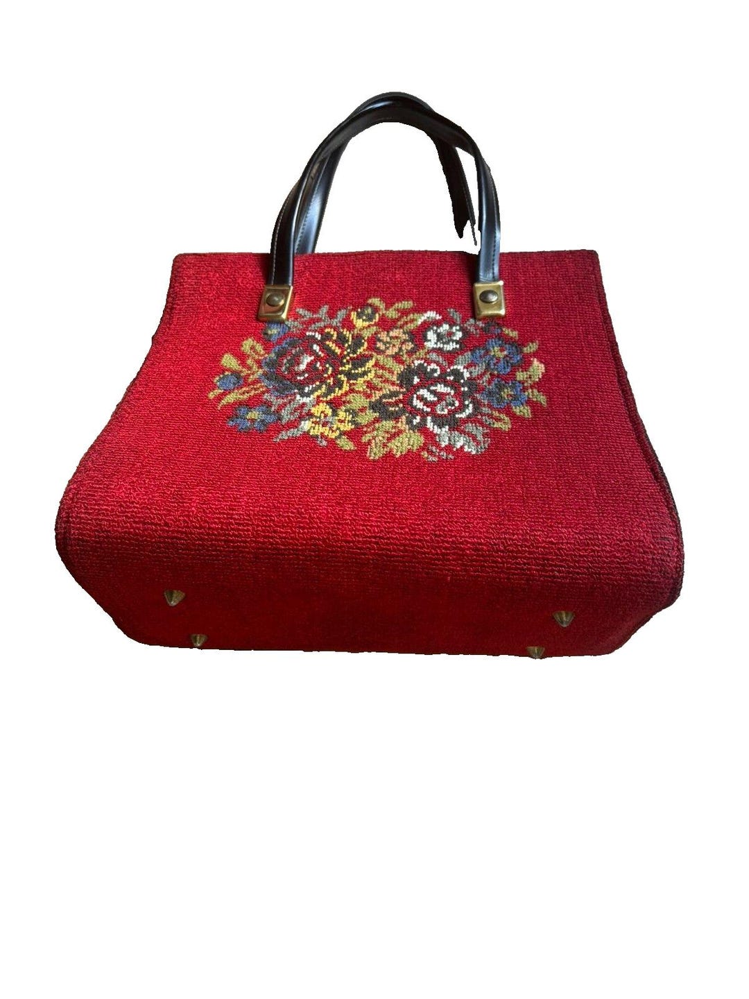 Vintage Bag Hobo Bag Schopper Red Goblin Pattern Roses 60s Victorian - Etsy
