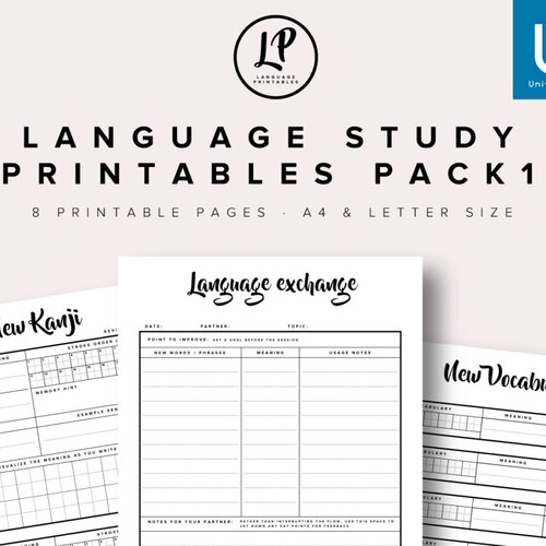Language Study Printables Pack 1 | Etsy