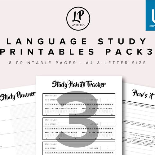 Language Study Printables Pack 1 | Etsy