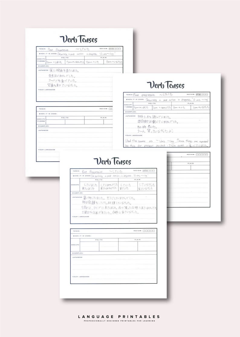 Verb Study Pack - Etsy UK