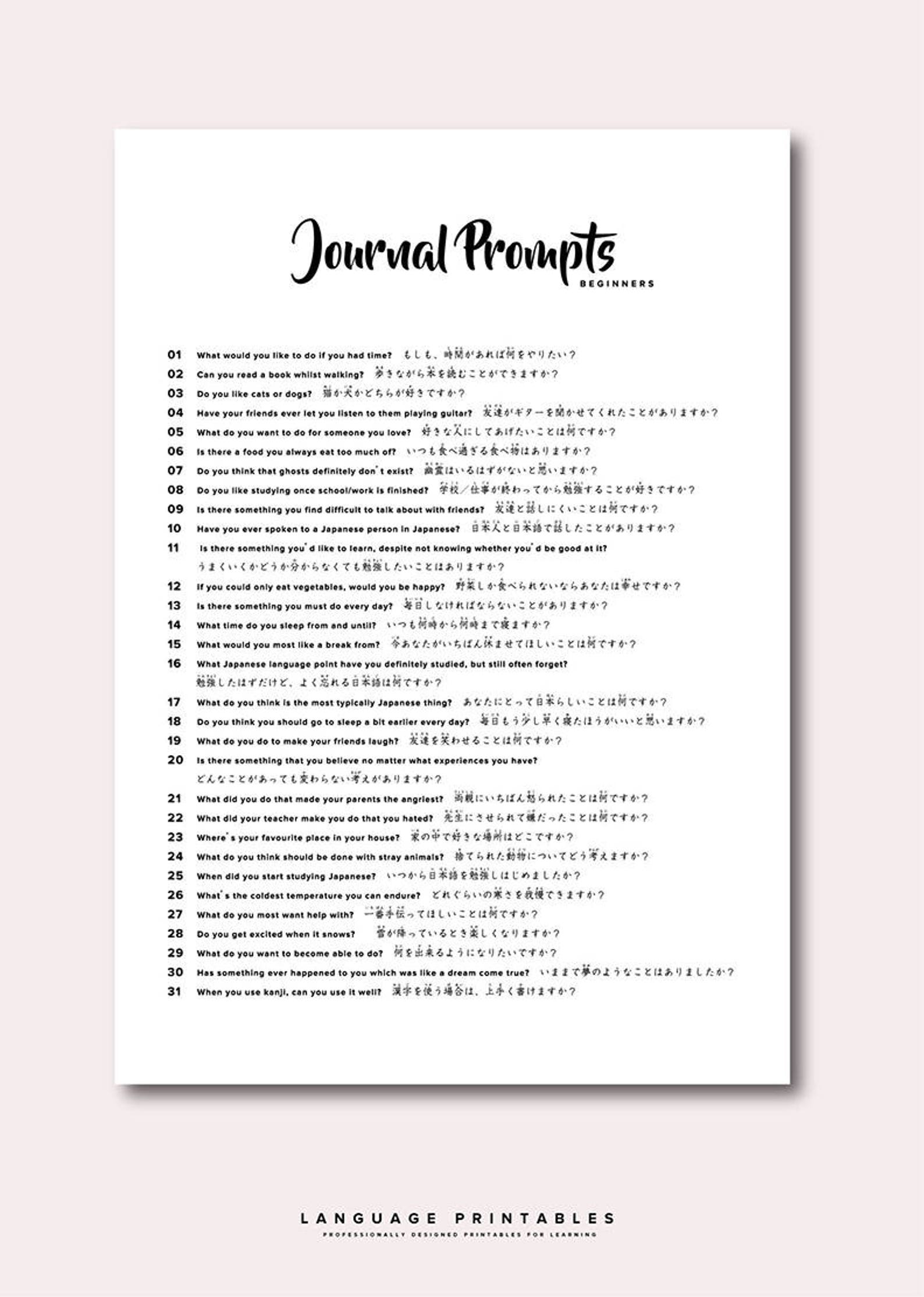 Beginners Japanese Journal Writing Pack 2 - Etsy