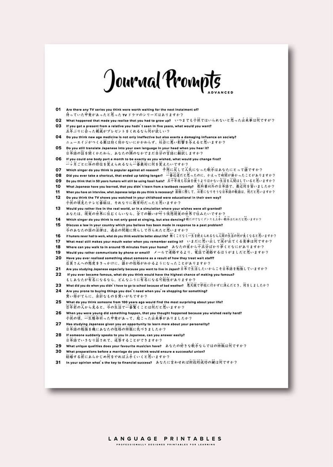 Advanced Japanese Journal Writing Pack 2 - Etsy