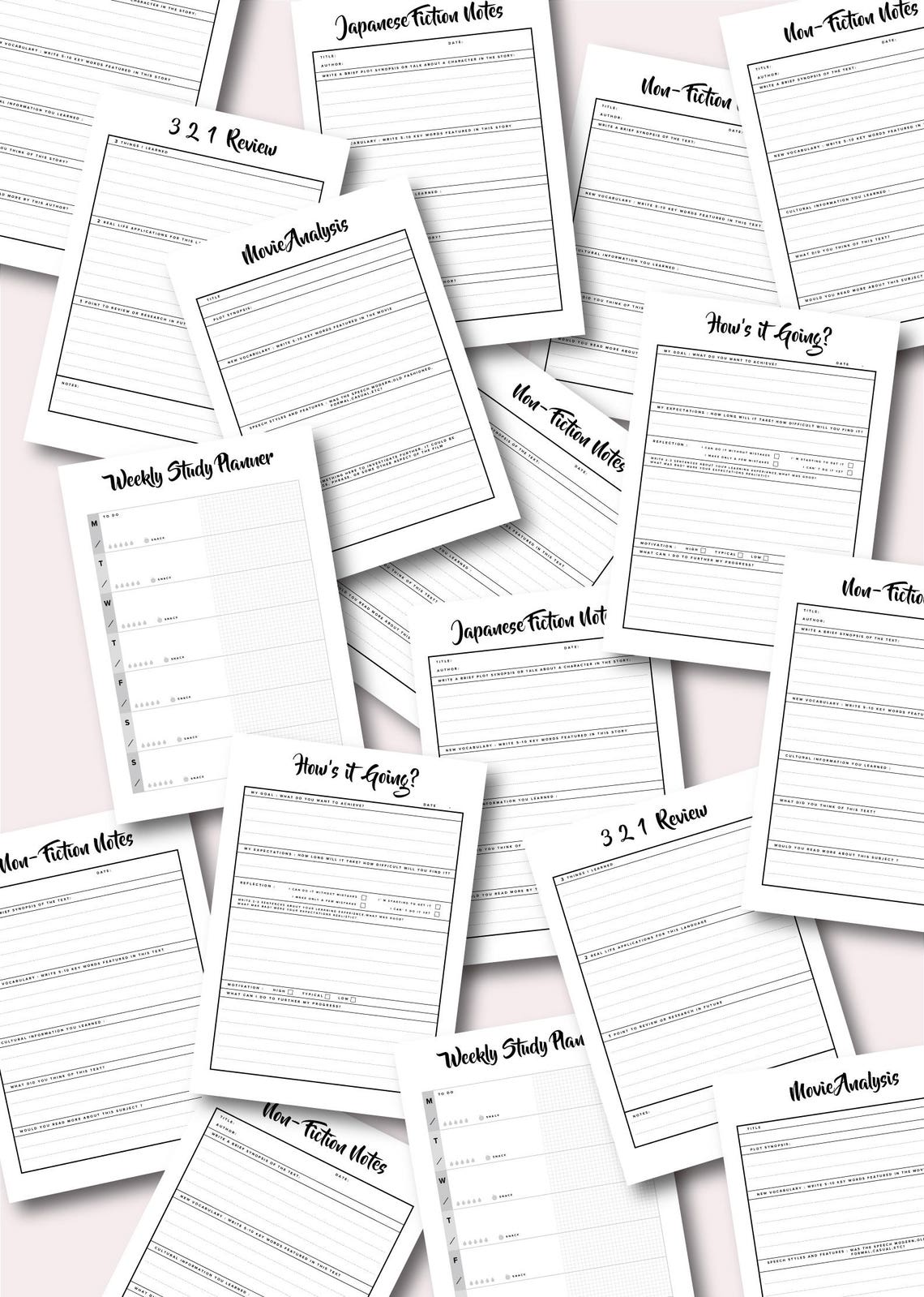 Language Study Printables Pack 3 - Etsy