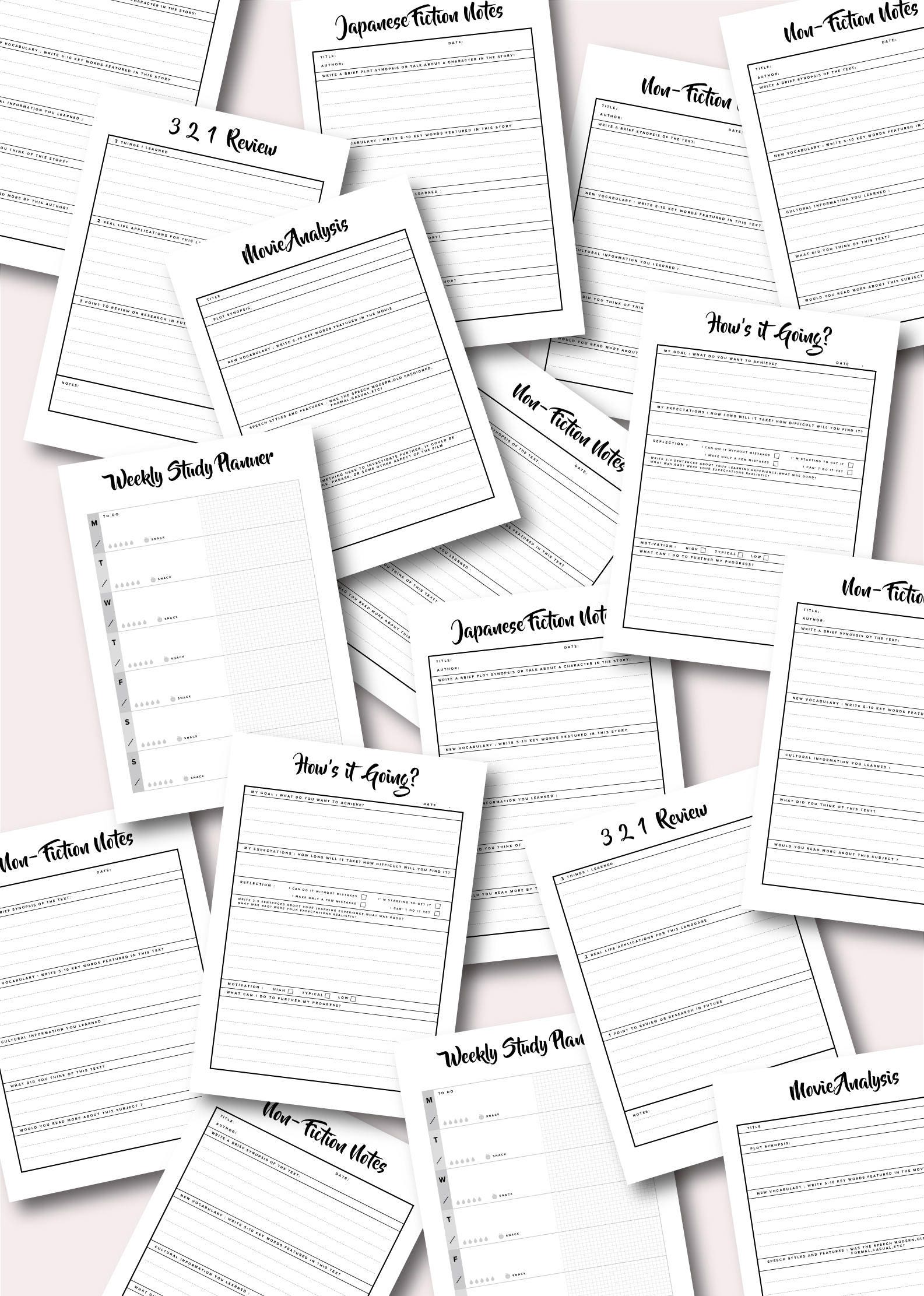 Language Study Printables Pack 3 - Etsy