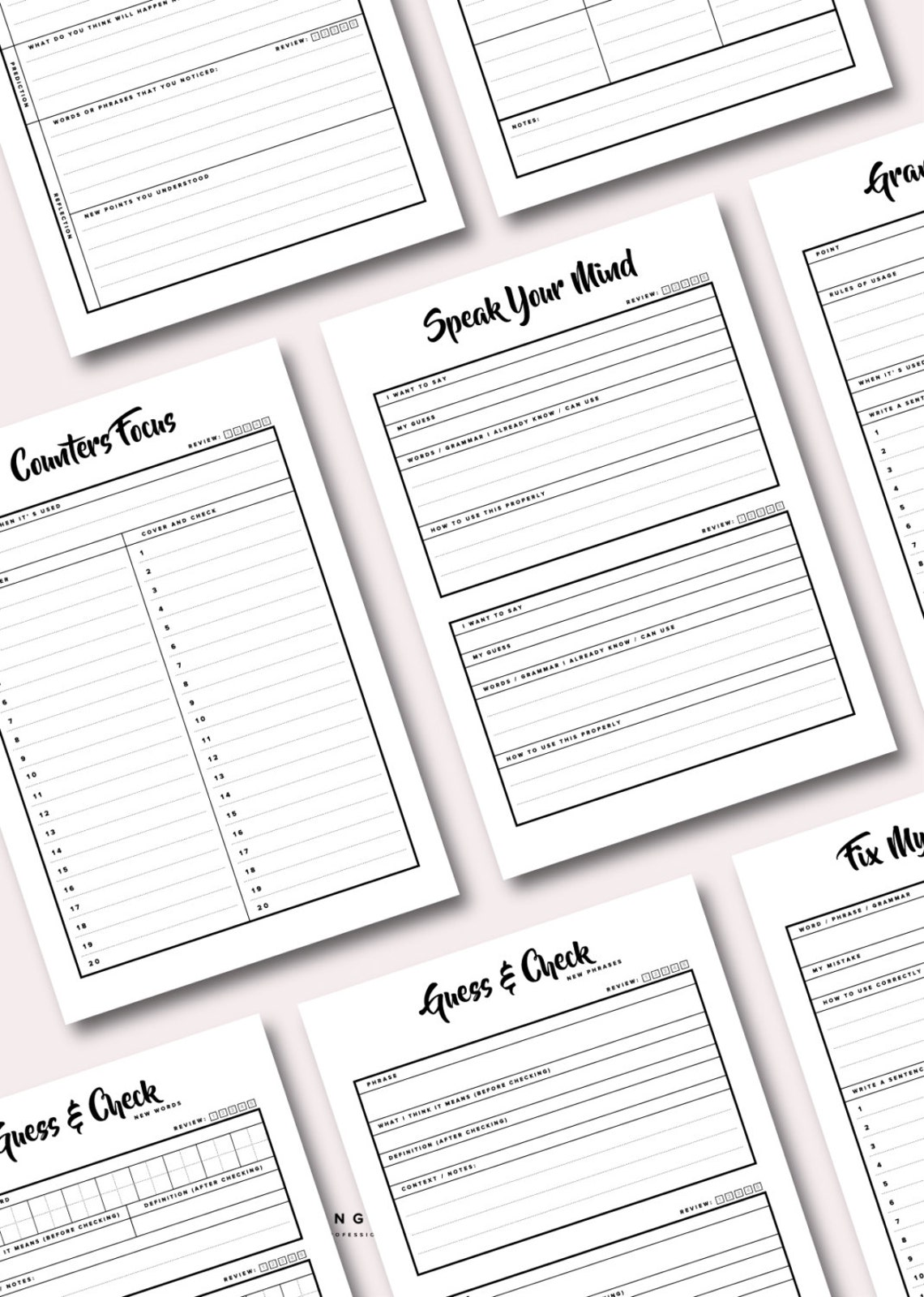 Language Study Printables Pack 2 - Etsy